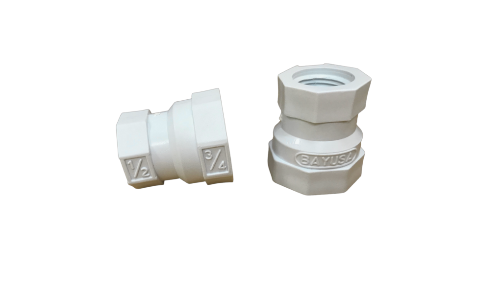 COPLE ROSCA INTERIOR C/ REDUCCION 3/4″ A 1/2″ BLANCO – Bayusa de México